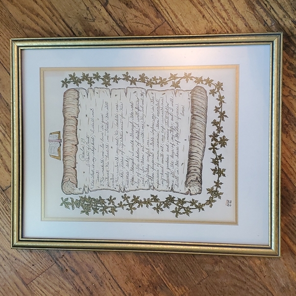 Art | Beautiful Hand Printed Scripture Psalm 23 In 3d Frame | Poshmark